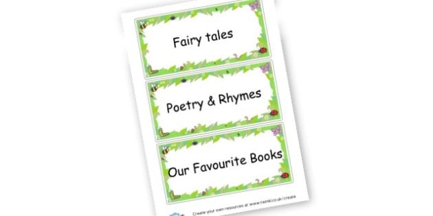 Year 2 Library Labels (teacher made)