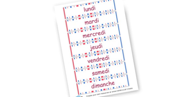 French Days of the Week - French Classroom Signs and Labels Primary