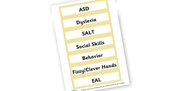 Inclusions rooms labels (teacher made)