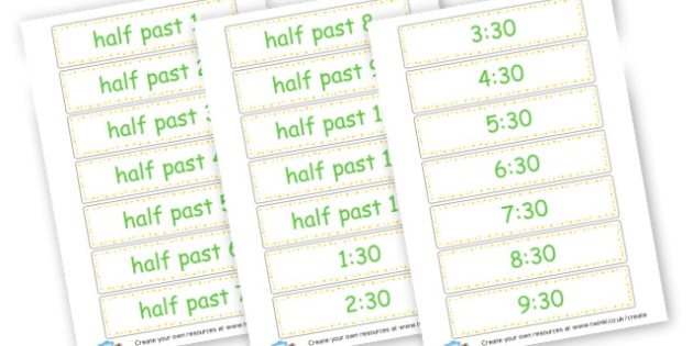 Half Past Time Cards