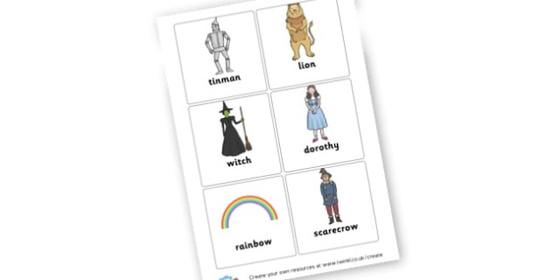 Wizard of Oz word cards (teacher made)