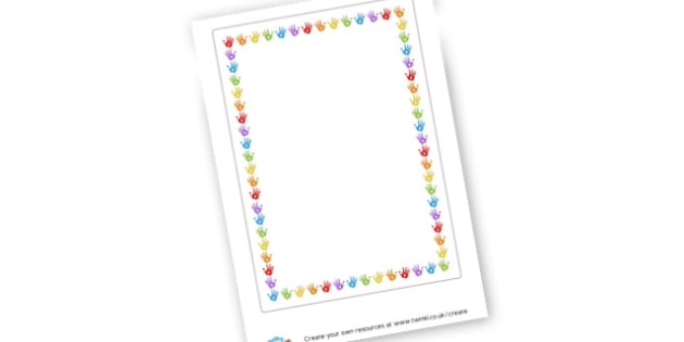 Hand Prints Page Border (teacher made)