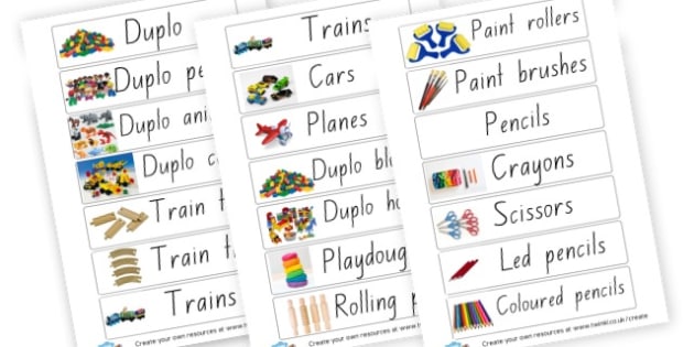 Room equipment labels - display lettering (teacher made)