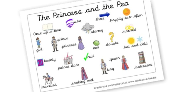 The Princess and the Pea Word Mat (teacher made)