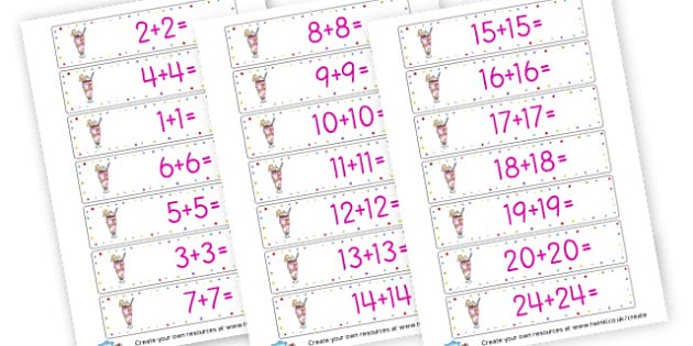 Doubling Number Sentences Cards (teacher made)