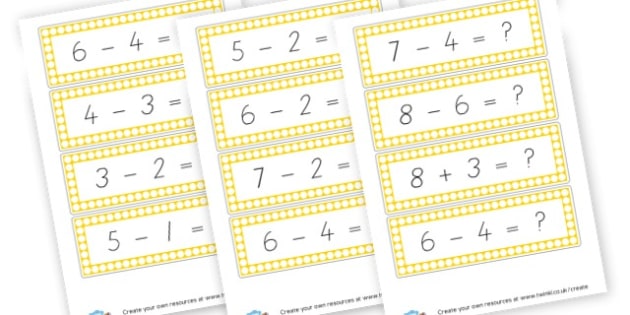 Subtraction Facts To 10 Cards teacher Made subtraction-facts-to-10-cards-teacher-made