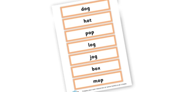 CVC o Word Cards (teacher made)