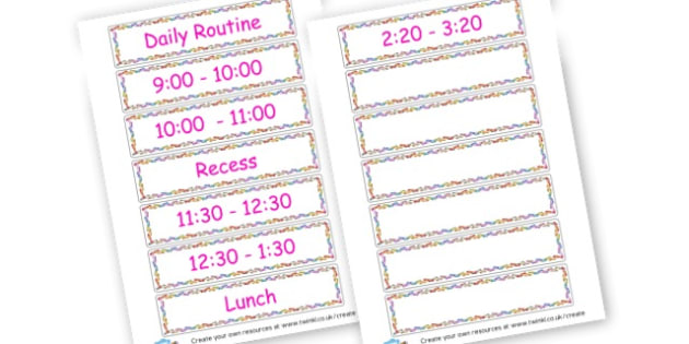 FREE! - Daily Routine Time Cards (teacher made)
