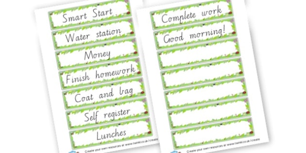 Smart Start Checklist Labels