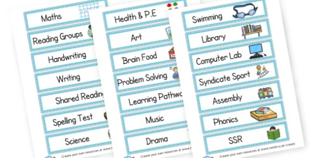 Class Timetable (teacher made)