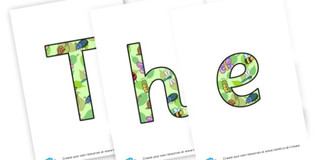 Display Lettering to Support Teaching on The Very Hungry Caterpillar