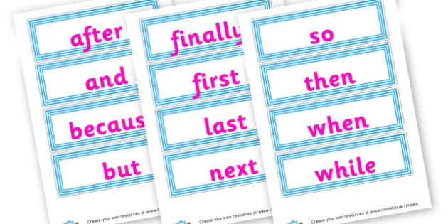 Connectives Word Cards (teacher made)