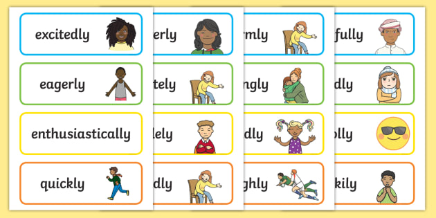 Adverbs Flash Cards - KS2 Verbs and Adverbs Primary Resources