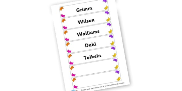 Author Labels (teacher made)