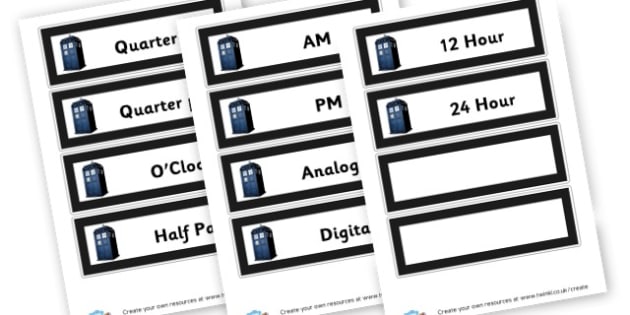 Time Cards (teacher made)