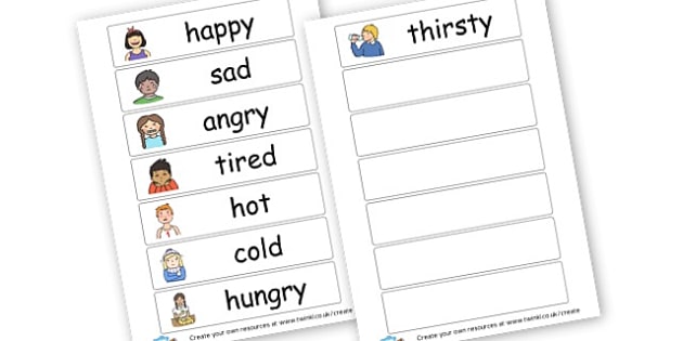 Feelings Word Cards (teacher made)