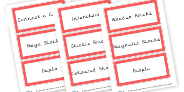 Construction Area Labels