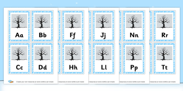 Winter Scene Alphabet Cards - Winter Display Primary Resources - The ...