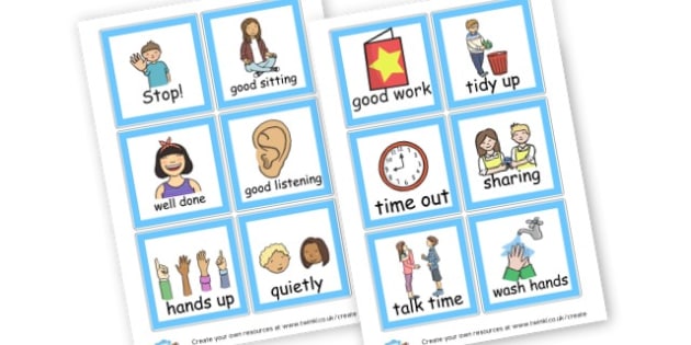 Behaviour Cards - Rules and Behaviour Aids Primary Resources