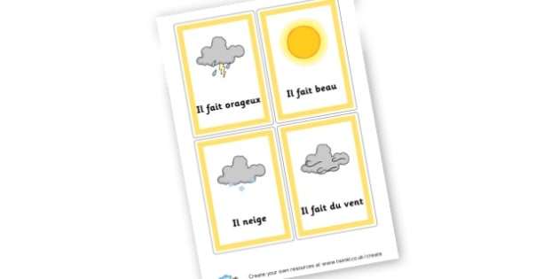 French weather - French Display Primary Resources, French
