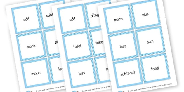 Maths Word Cards (Teacher-Made)