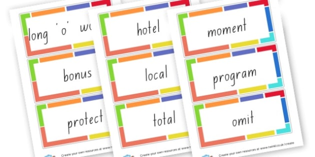 Long O Word Cards (Teacher-Made)