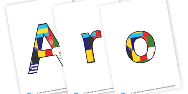 Around the World Display Lettering | Geography Display