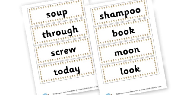 oo Extended Code Word Cards (Teacher-Made)
