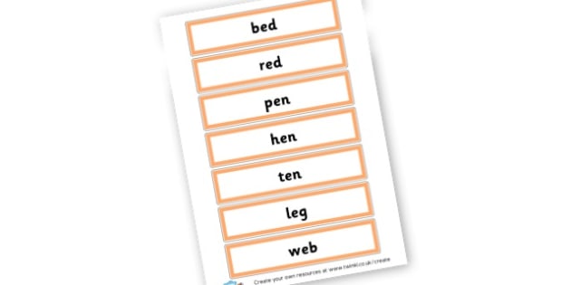 CVC e Word Cards (teacher made)