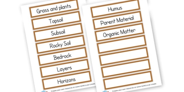 Soil Profile Labels (teacher made)