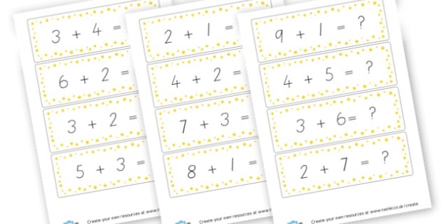 Addition Facts to 10 Flashcards - Primary Resources