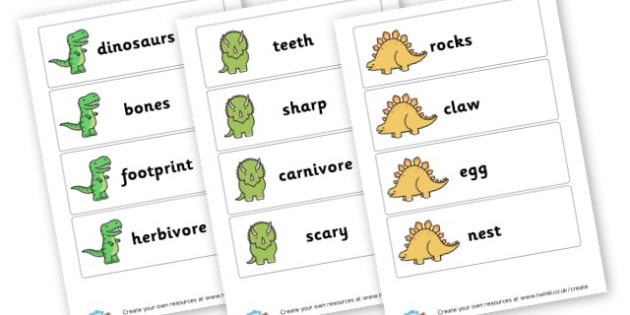 Dinosaur Topic Cards