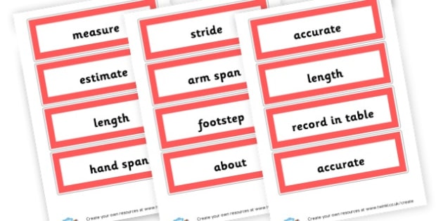Measuring Length Cards (teacher made)