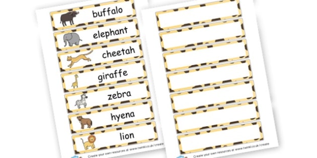 Safari Animals Cards