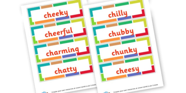 FREE! - Ch Words (teacher made)