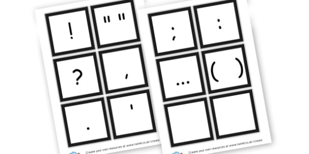 Punctuation Flashcards (teacher made)
