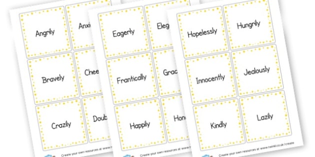 Adverb Cards (teacher made)