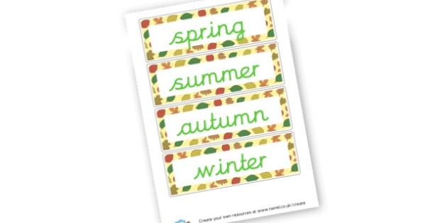 Seasons Labels (teacher made)