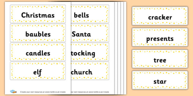 Christmas flash cards (teacher made)