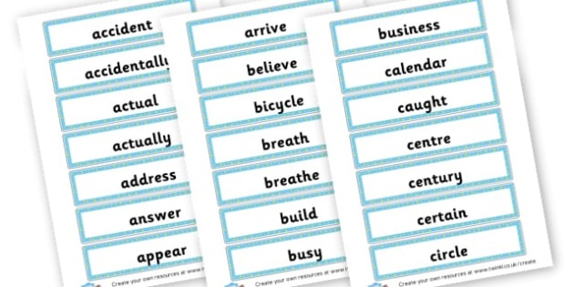 Year 3/4 Spellings Cards (Teacher-Made)