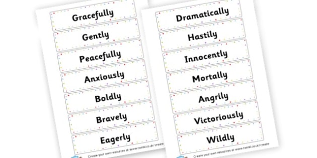 Adverbs Cards (teacher made)