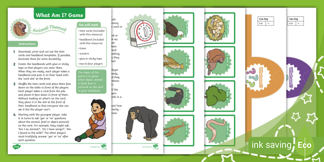 What Am I? Game (Animal-Themed) (Teacher-Made)