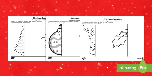 Christmas Symmetry Worksheets | twinkl.co.uk