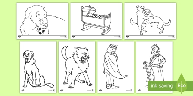 The Story Legend of Gelert Colouring Pages (Teacher-made)