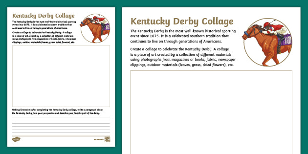 Kentucky Derby Collage and Writing Activity