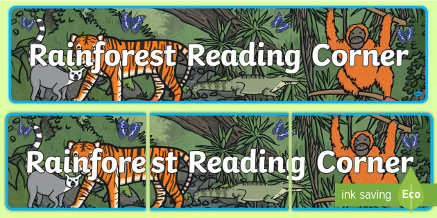 Rainforest-Themed Reading Corner Display Banner