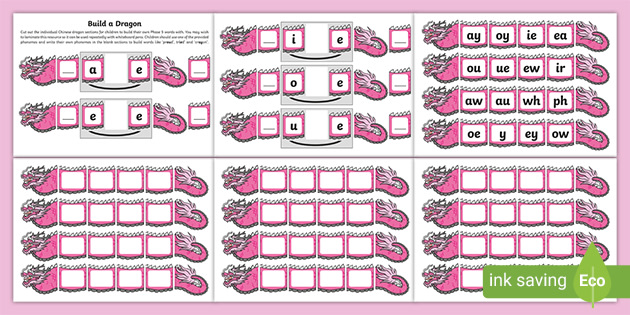 Build a Chinese Dragon: Phase 5 Phonics Activity Cards