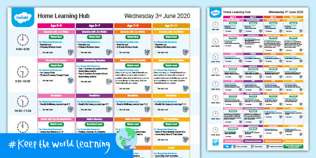 Home Learning Daily Hub Plan Wednesday 3rd June
