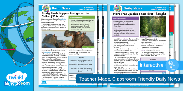 NewsRoom Weekly LKS2 Reading Comprehension Pack - 4th February 2022