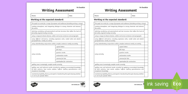 Y6 Writing Assessment Checklist